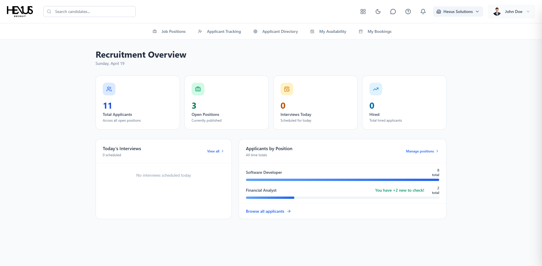 Hexus Solutions | Digital Products & Applicant Tracking System