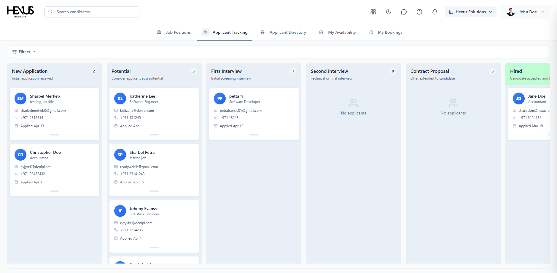 Hexus Solutions | Digital Products & Applicant Tracking System